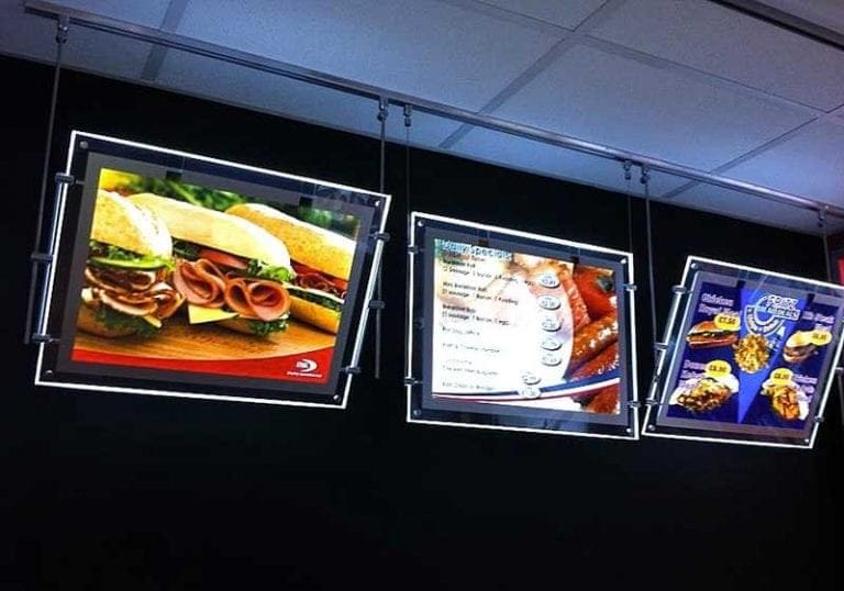 Custom Size LED Displays | Cable Rod Suspended LED Light Pockets