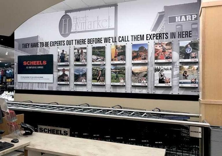 Cable/Rod Suspended Easy Access Poster Displays | Info-Poster Display